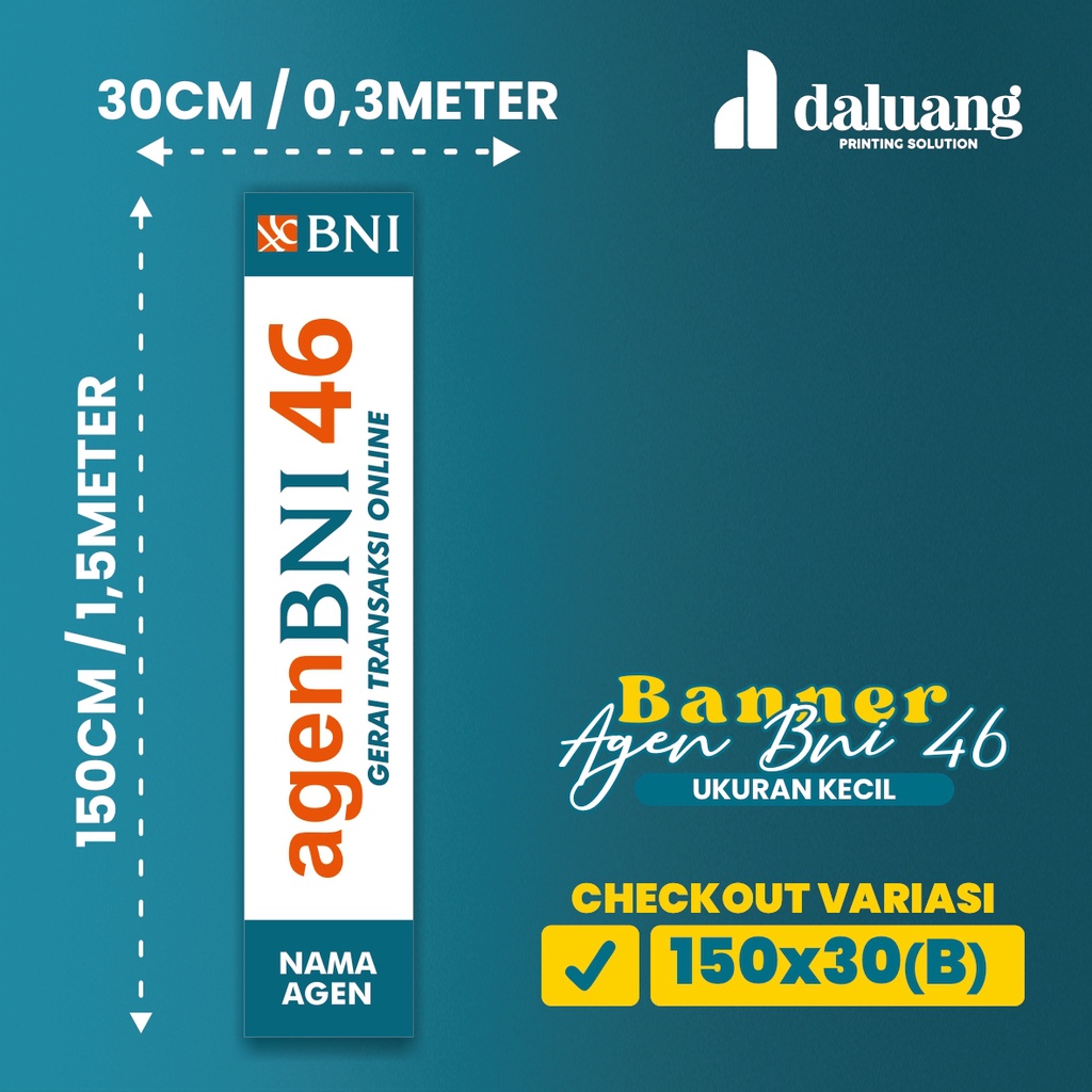 Jual Spanduk Banner Agen 46 Agen46 BNI Custom (Banner Part 1 Ukuran ...