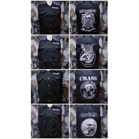 Jual rompi vast denim baham levis tebal,jaket vast,rompi vast band punk ...