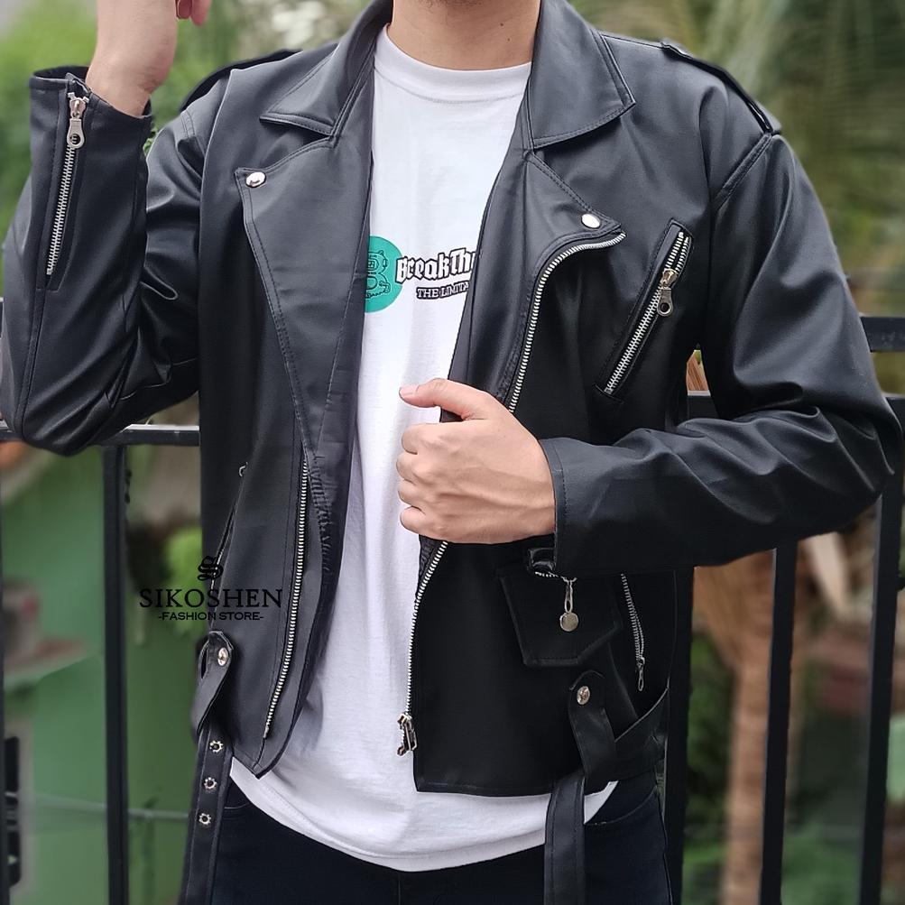 Jual 44 Jaket Semi Kulit Rockers Ramones Changcuters / Jaket Pria Big ...