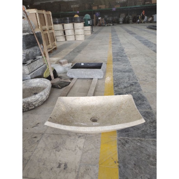 Jual wastafel marmer P 60cm lebar 40cm free packing kayu/wash basin ...