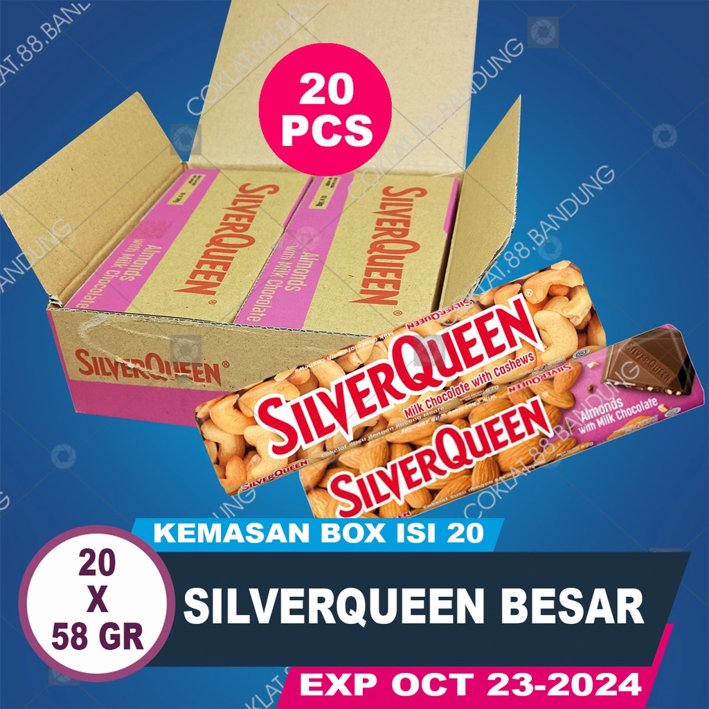 Jual SILVERQUEEN 58GR 2 BOX 20 PCS X 58 GRAM, COKLAT SILVER QUEEN 58 GR 1 BOX ISI 10PCS X 2 DUS ...