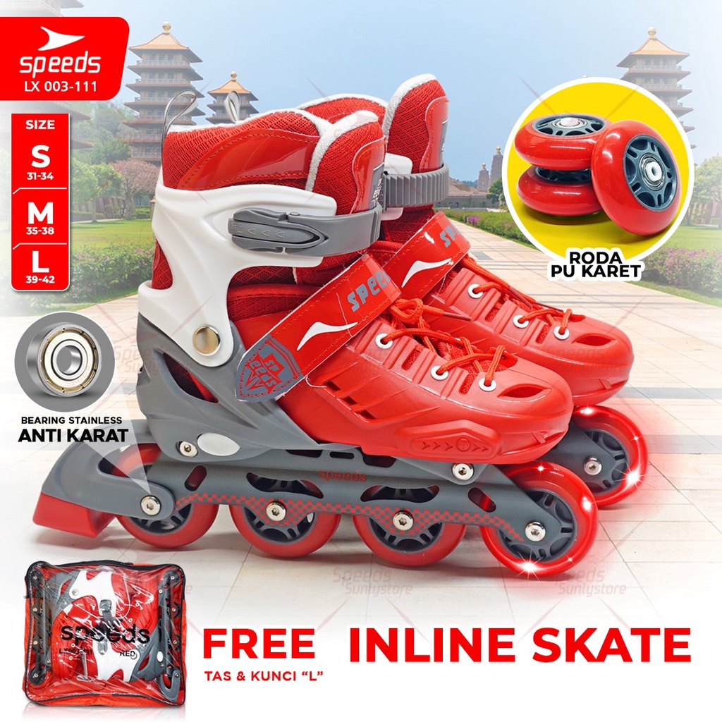 Jual SPEEDS Sepatu Roda Skate Anak Inline Roda Full Karet PU Roller ...