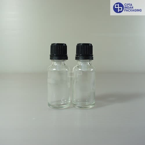 Jual BOTOL KACA 20 ML BENING - TUTUP FILLER HITAM | Shopee Indonesia