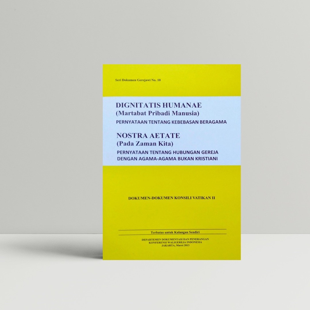 Jual DIGNITATIS HUMANAE (Martabat Pribadi Manusia) PERNYATAAN TENTANG ...