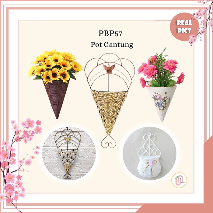 Jual UNICO Pot Gantung Tempel Dinding Pot Rotan Vas Bunga Plastik Pot ...