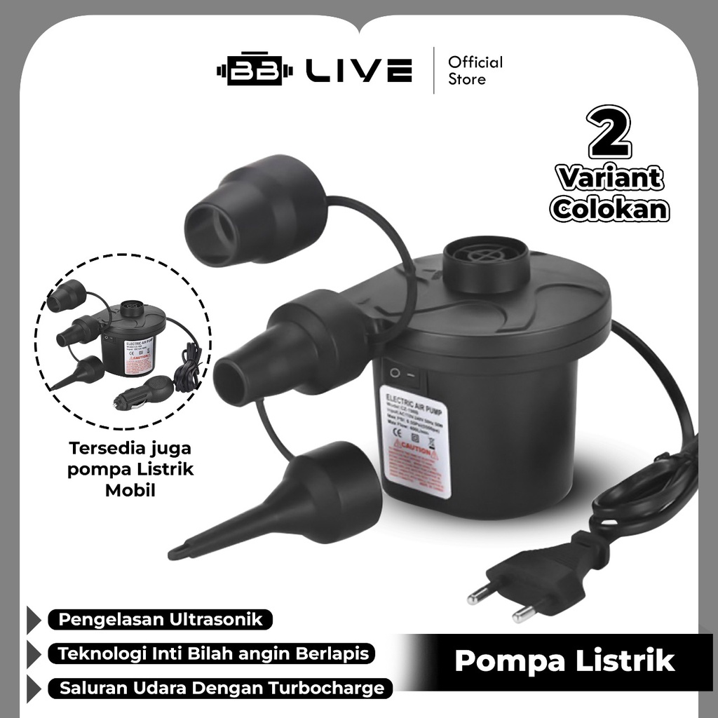 Jual BB Live Pompa Angin Elektrik Listik Serbaguna / Pompa Angin Kasur ...