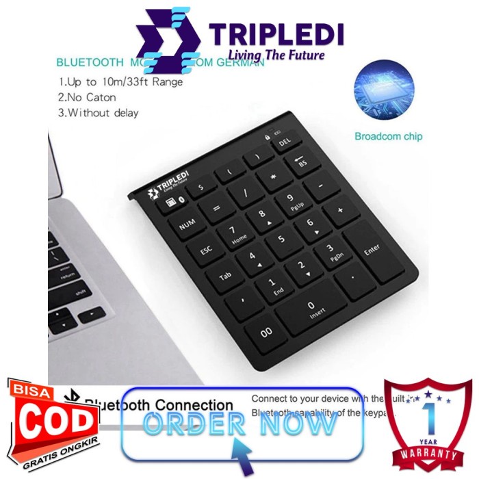 Jual Kpa Tripledi Numeric Keypad Bluetooth Keyboard Number Windows Ios Android | Shopee Indonesia