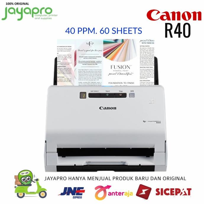 Jual CANON SCANNER IMAGE FORMULA R40 40 PPM 60 SHEETS RESMI | Shopee ...