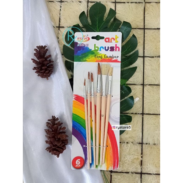 Jual KUAS GAMBAR SET (ISI 6PCS KUAS) | Shopee Indonesia