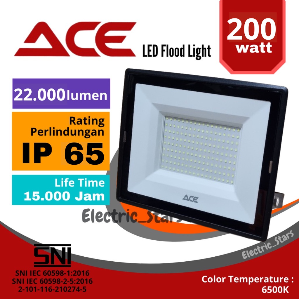 Jual Lampu Sorot 200W LED / Flood Light 200W Merk ACE | Shopee Indonesia