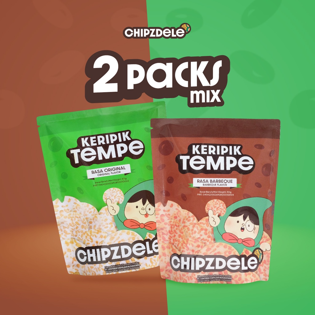 Jual Chipzdele Keripik Tempe Rasa Mixed 50 gram - 2 Packs | Shopee ...