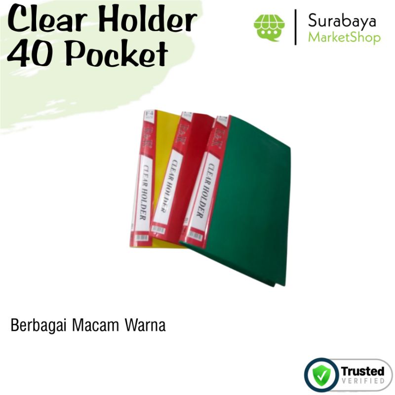 Jual Map Dokumen / Display Book 40 Pocket Folio F4 / Clear Holder R&R ...