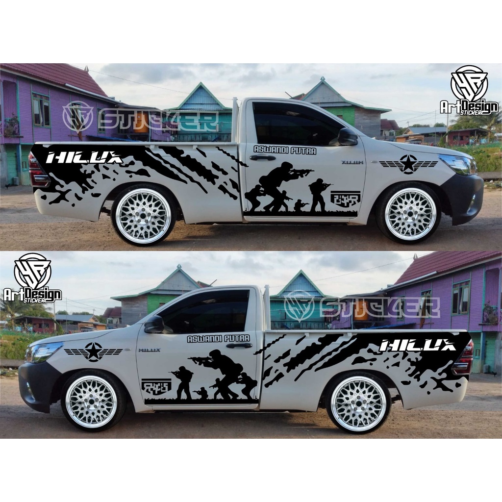 Jual cutting sticker full set mobil hilux triton ranger strada singel ...