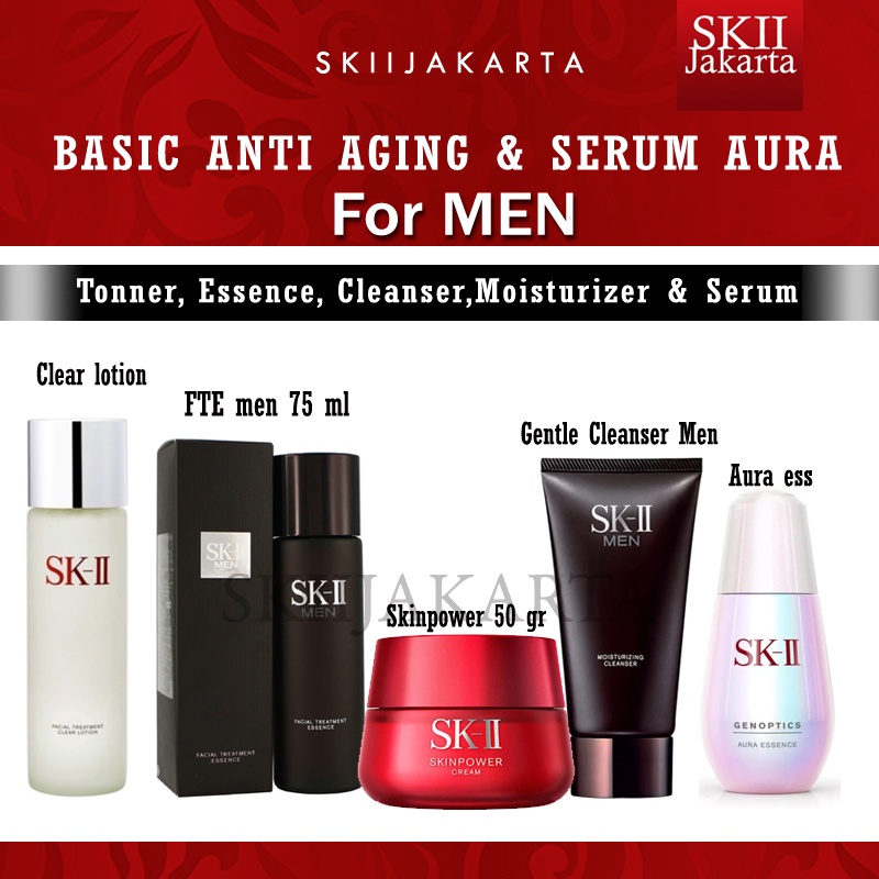 Jual SKII SK II SK FACIAL TREATMENT ESSENCE MEN AURA ESSSENCE SET LENGKAP | Shopee Indonesia