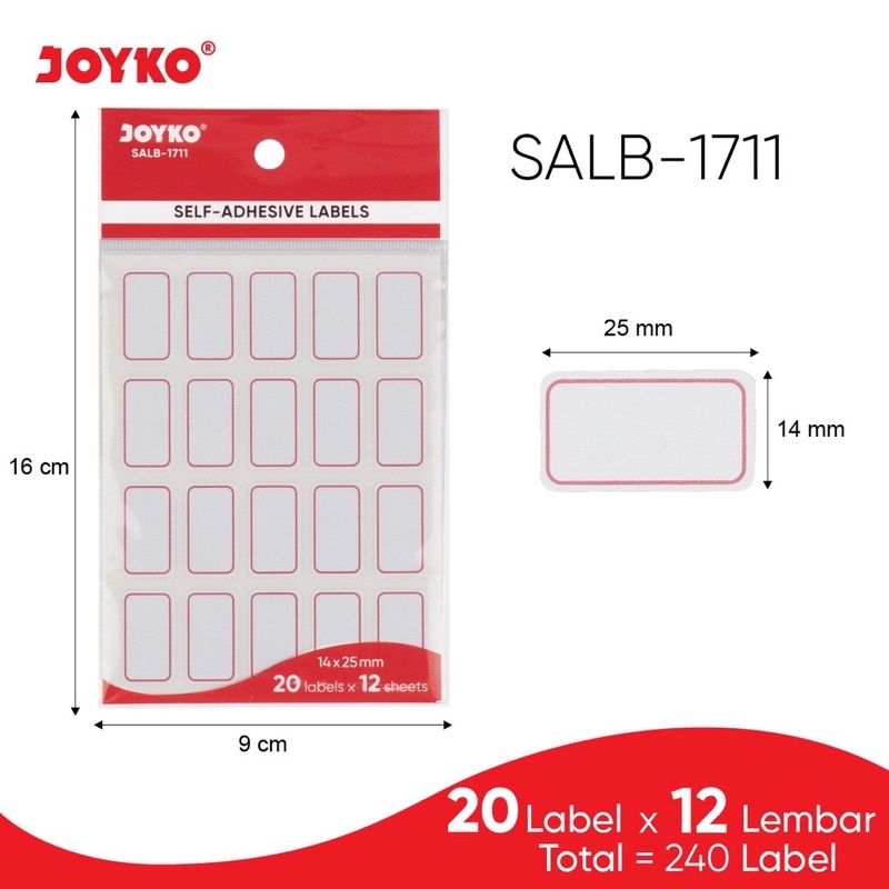 Jual Label Sticker Self Adhesive Labels Joyko SALB | Shopee Indonesia