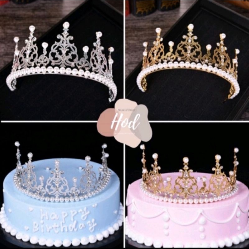 Jual Topper Cake Mahkota Crown/Hiasan Kue Pengantin/Topper Cake/Crown Pesta Elegant | Shopee ...