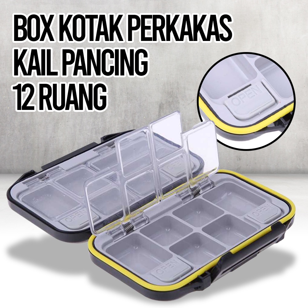 Jual Box Kotak Perkakas Kail Pancing 12 Ruang - MCC01 - OMOT5ABK Black | Shopee Indonesia