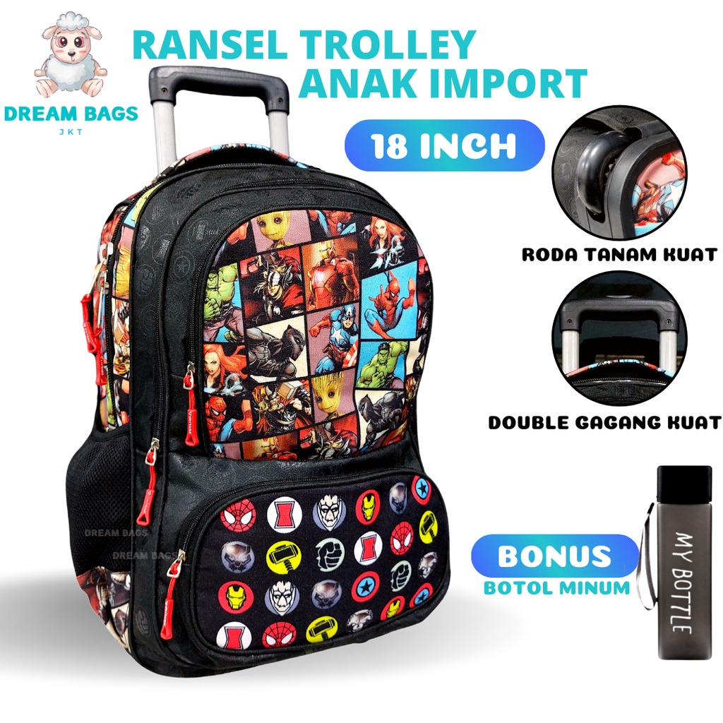 Jual Ransel Troly Dream Bags 18 Inch Tas Troli Anak - Tas Ransel Trolly Sekolah Anak SD SMP ...