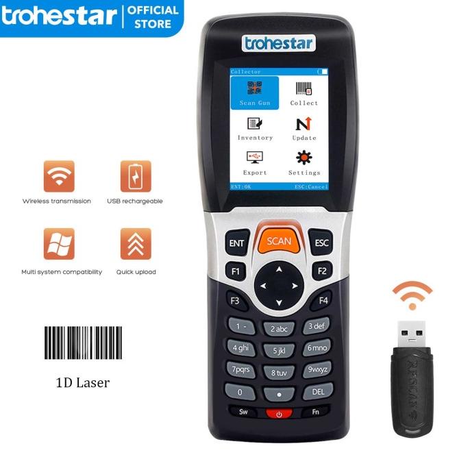 Jual Trohestar Barcode Scanner Nirkabel & Kabel 1D Genggam PDA Portabel ...