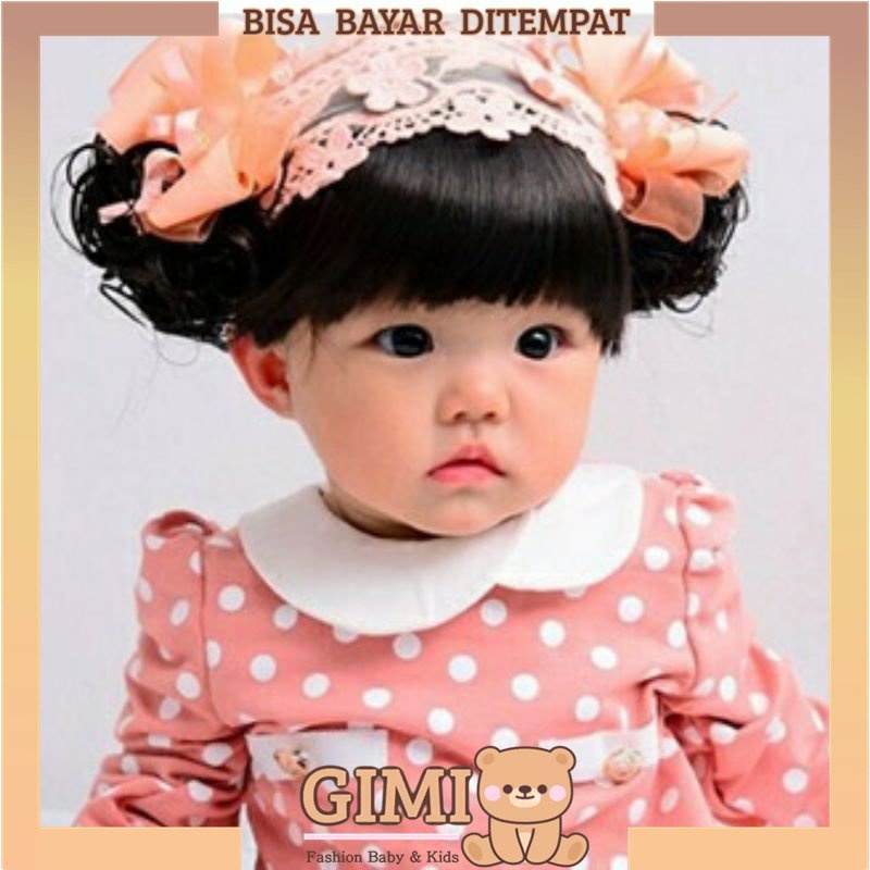 Jual Bandana Bando Rambut Poni Anak Bayi Perempuan Wig Aksesoris Bondu ...