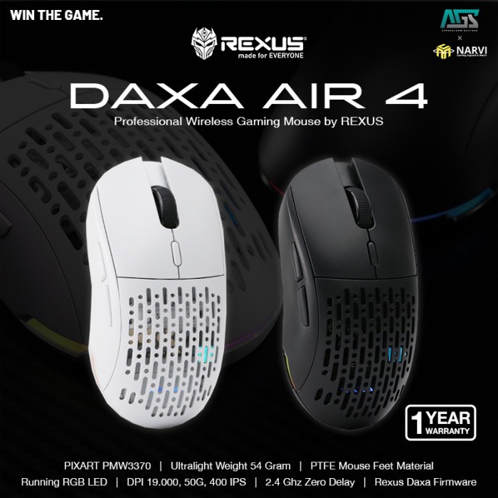 Jual Moga Rexus Daxa Air Iv / Daxa Air 4 Wireless - Gaming Mouse ...