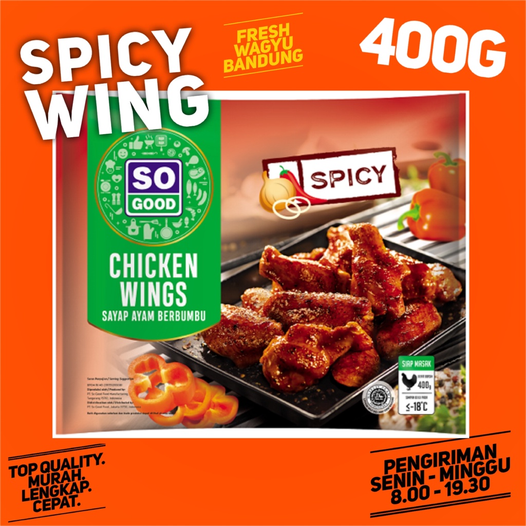Jual SO GOOD SPICY WING SAYAP AYAM PEDAS BUMBU Chicken Wing SOGOOD 400g | Shopee Indonesia