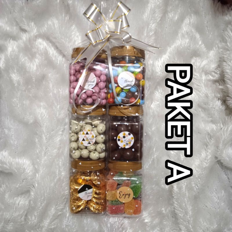 Jual parcel coklat parsel coklat lebaran susun 6 toples | Shopee Indonesia