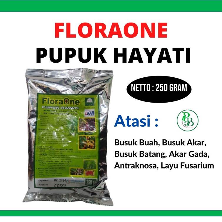 Jual Pupuk Hayati Floraone 250 gram, Obat Hayati Pencegah Layu Fungisida Trichoderma, Busuk Buah ...