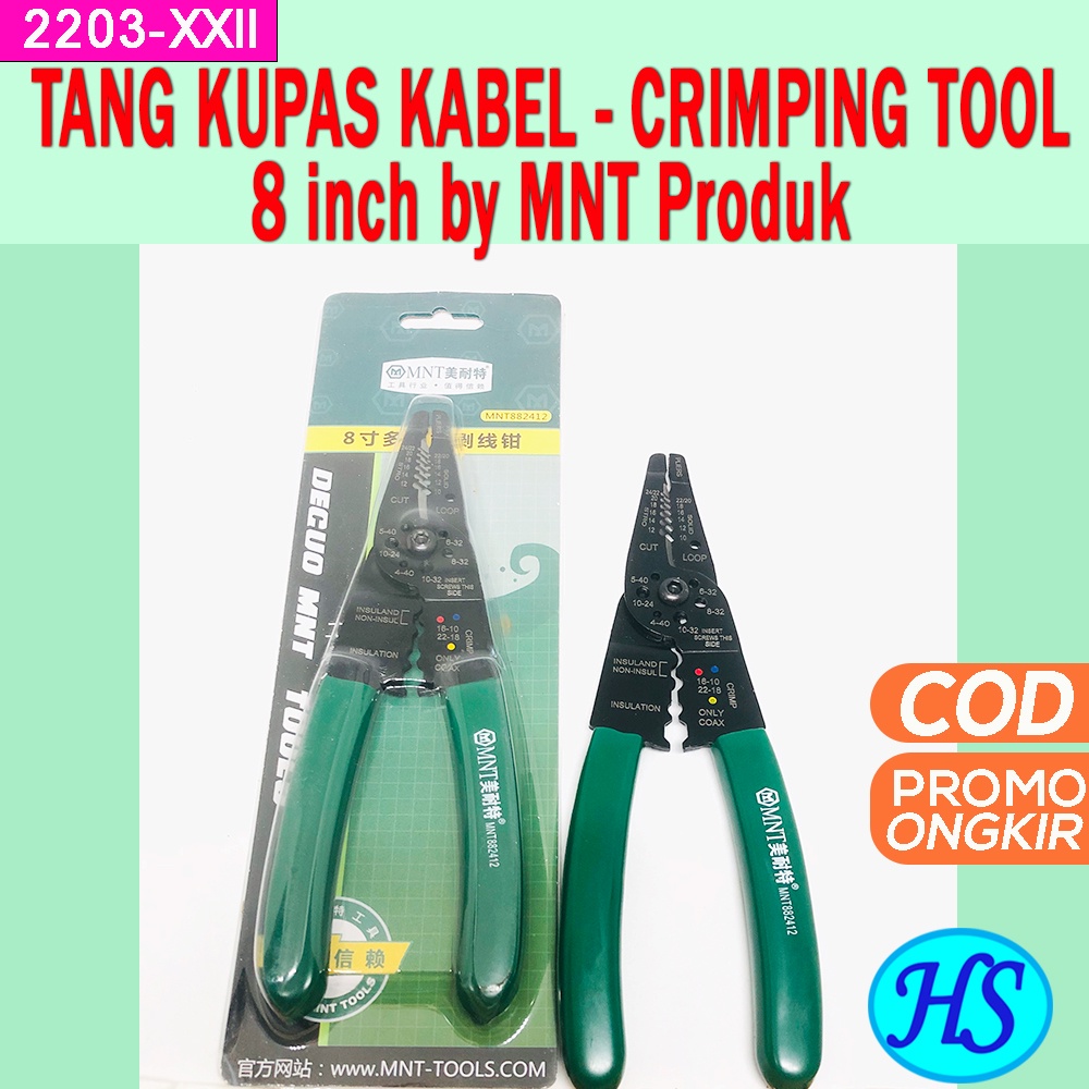 Jual Tang Potong & Kupas Kabel Crimping Pliers Krimping 8 inch - Wire ...