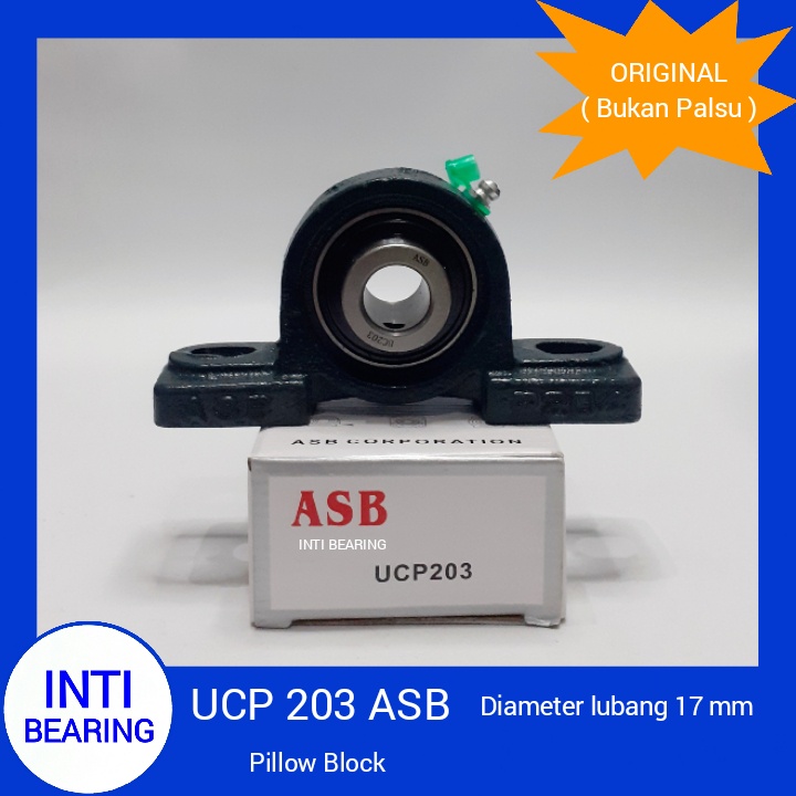 Jual PILLOW BLOCK UCP 203 ASB ASLI UNTUK AS 17 mm BEARING DUDUK ORIGINAL LAHER BANTALAN | Shopee ...