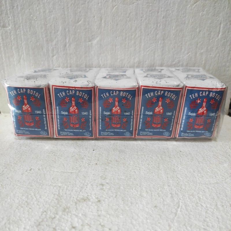 Jual Teh Cap Botol biru 10 bungkus kecil @40 gram | Shopee Indonesia