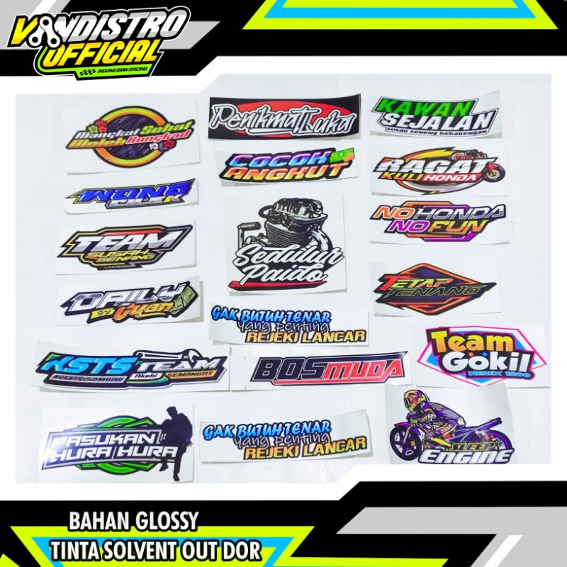 Jual Stiker racing / stiker viral / stiker kata-kata / stiker motor ...