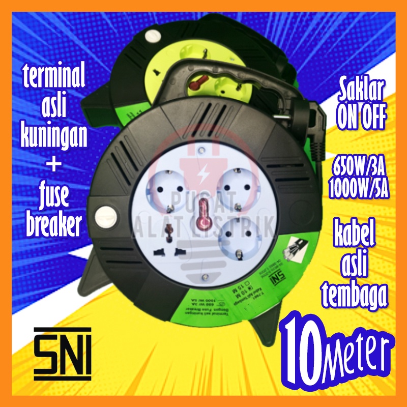 Jual KABEL BOX ROLL 10 METER 10M 10 M 10METER KABEL STOP KONTAK KABEL ...