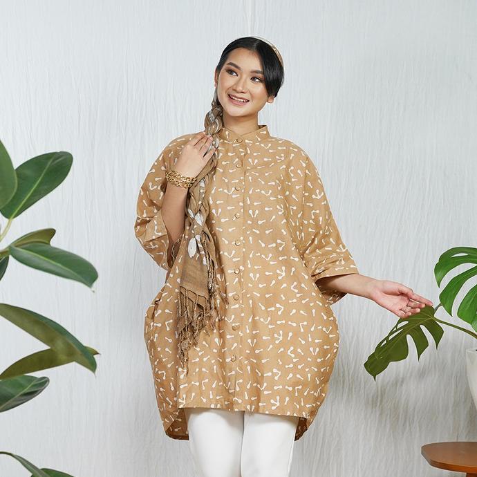 Jual Nona Rara Kei Rempah T1645 Baju Blouse Kerja Batik Wanita Modern ...