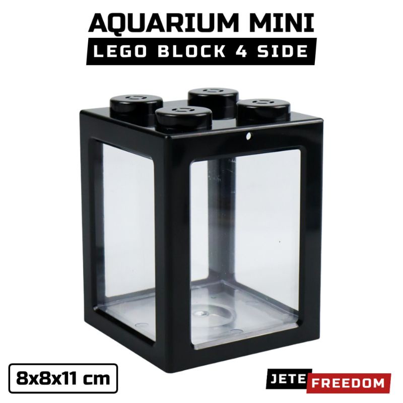 Jual TOPINCN Aquarium Ikan Hias Cupang Mini Lego Block 4 Side Windows ...