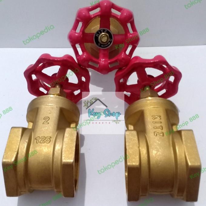 Jual Gate Valve Kuningan Kitz 2 Inch Stop Kran Kuningan 2" Harga Promo | Shopee Indonesia