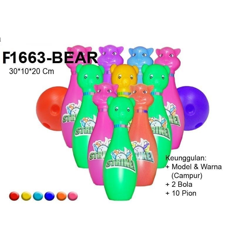 Jual bear Bowling besar kepala (F1663-BEAR) | Shopee Indonesia