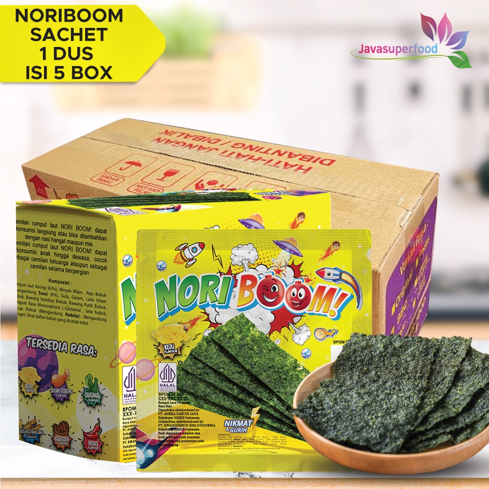 Jual NoriBoom (1 DUS ISI 60 PCS) / Nori Sachet Seaweed Snack 3g Rumput ...