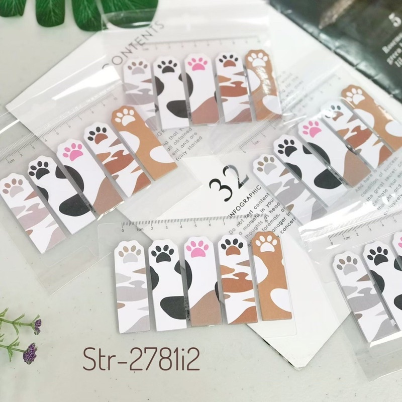 Jual sticky notes note sticker note cat paw penggaris stick it memo ...