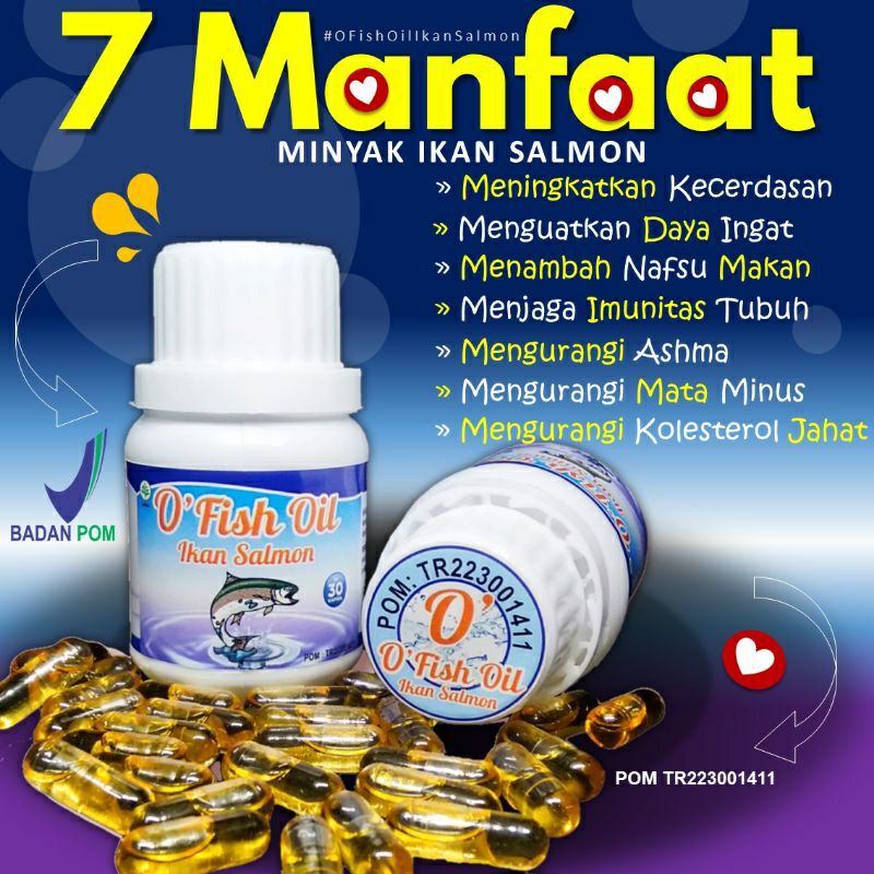 Jual OBAT HERBAL KAPSUL MINYAK IKAN SALMON ORIGINAL ISI 30 KAPSUL KAYA ...