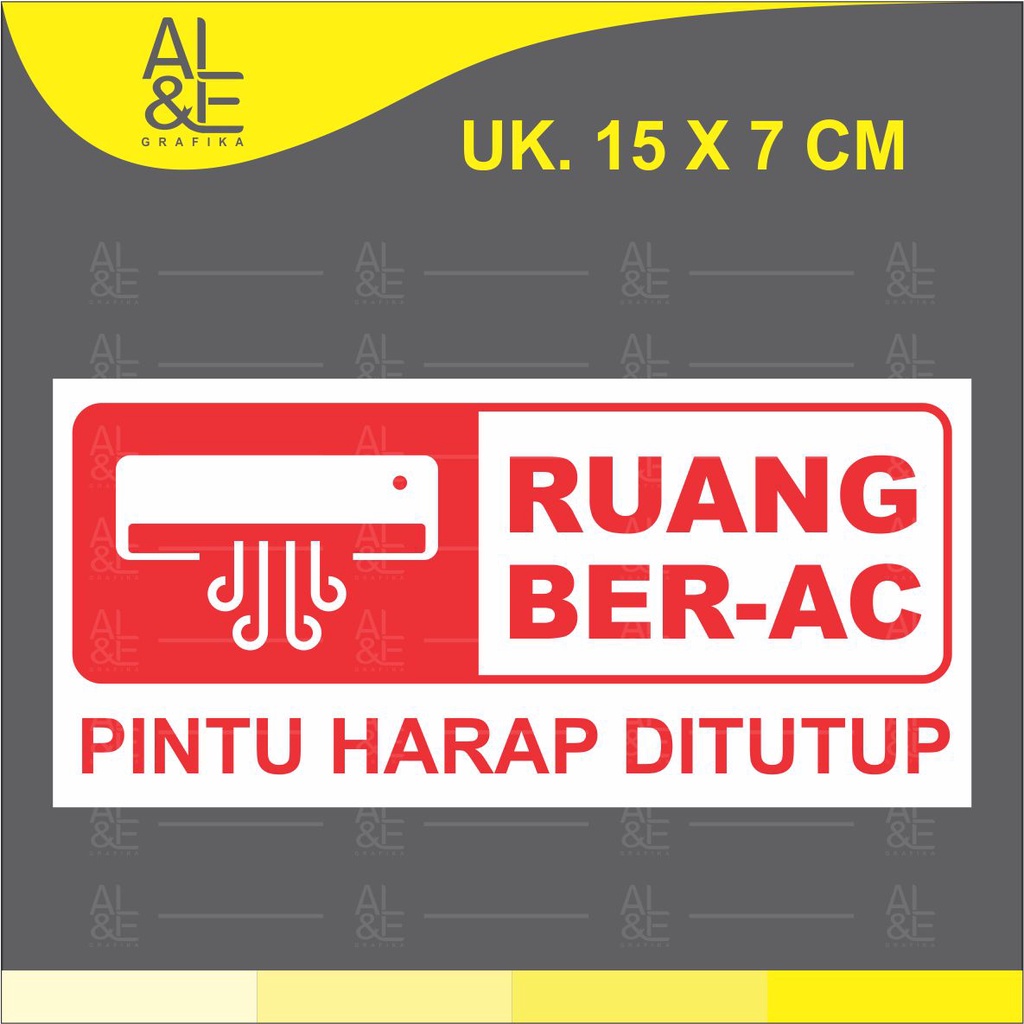 Jual 042 STIKER RUANG BER-AC PINTU HARAPDI TUTUP _ ST01 _ STIKER ...