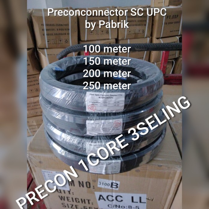 Jual FTTH kabel Precon 1 core Dropcore 150M SCUPC | Shopee Indonesia