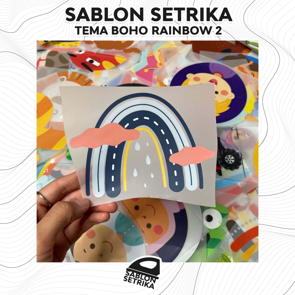 Jual SABLON SETRIKA SABLON DTF PRINTING TEMA BOHO RAINBOW 2 | Shopee ...
