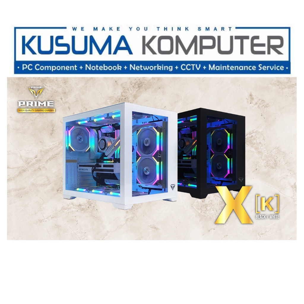 Jual Casing Prime X-[K] White PRIME X K Tempered Glass Casing Gaming PC ...