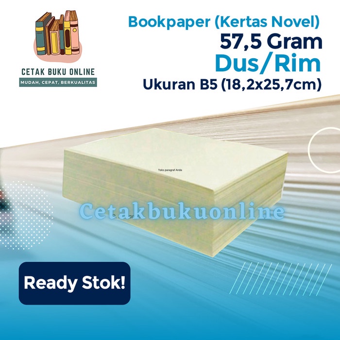 Jual Kertas Kertas Bookpaper 57,5 Gr Ukuran B5 - 1 Rim (Kertas Novel ...