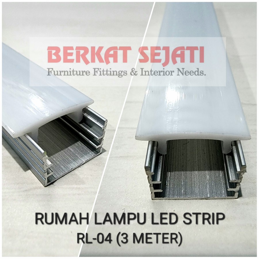 Jual RL04 Rumah Lampu LED Strip Cover Kap Housing Track Rel Lis U ...