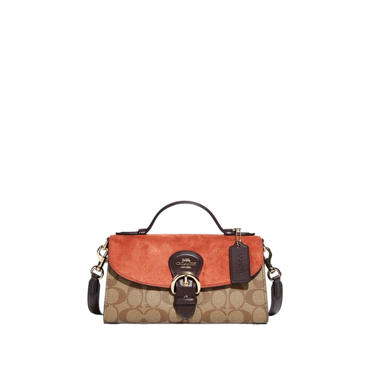 Jual COACH Kleo Top Handle In Signature Canvas Khaki Multi | Shopee Indonesia