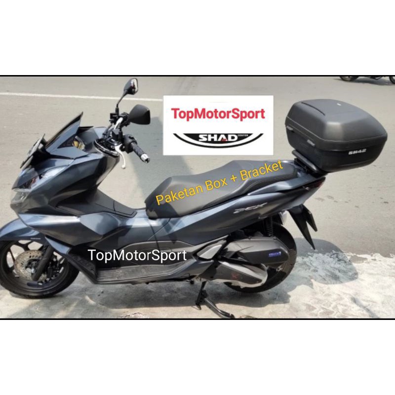 Jual BOX BELAKANG TOP BOX HONDA PCX SHAD SH42 PLUS BREKET HONDA PCX 160 /PCX 150 BREKET + BOX ...