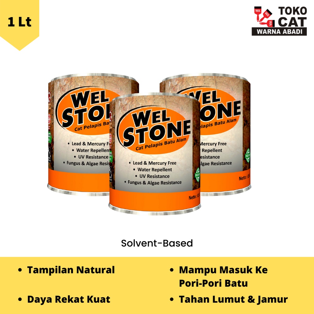 Jual CAT BATU ALAM WELSTONE NATURAL 0.9 LITER | Shopee Indonesia