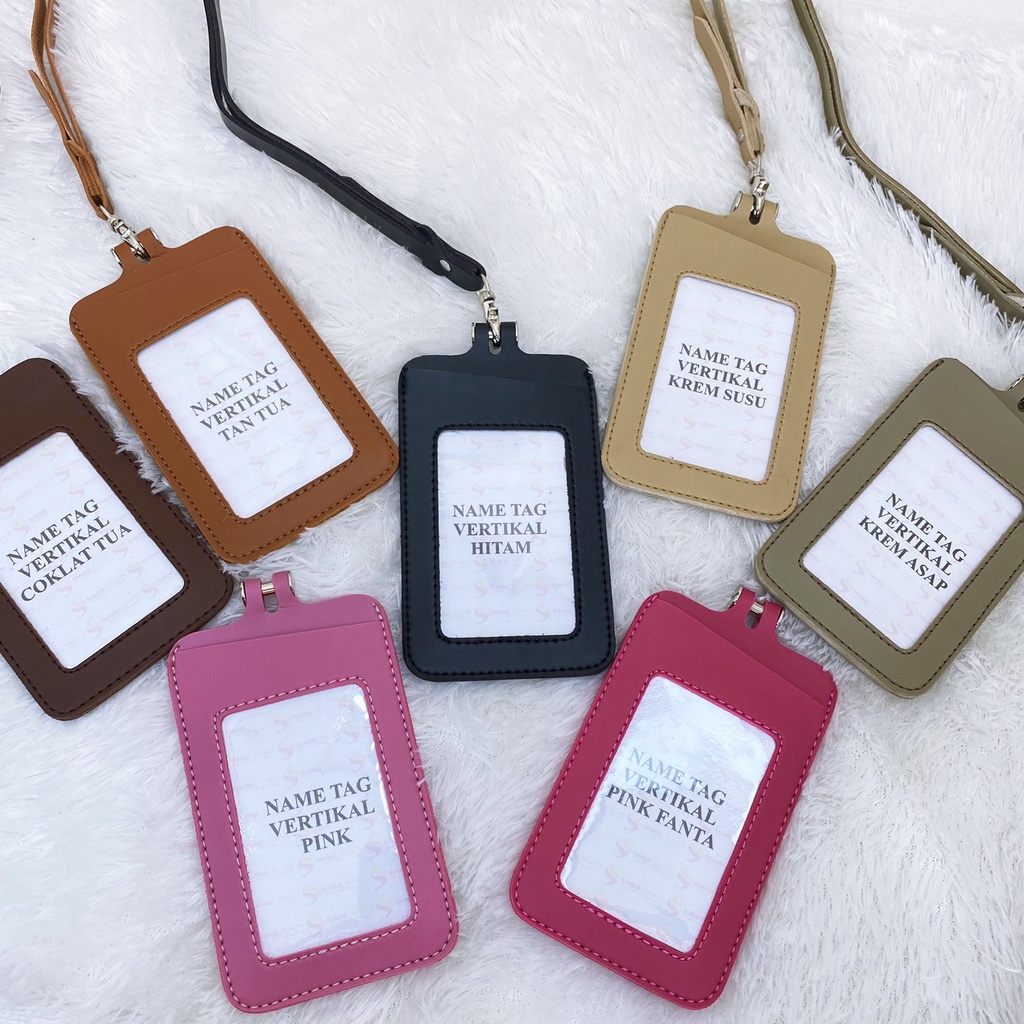 Jual TEMPAT KARTU ID CARD GANTUNGAN KARTU NAME TAG CARD HOLDER KULIT ...